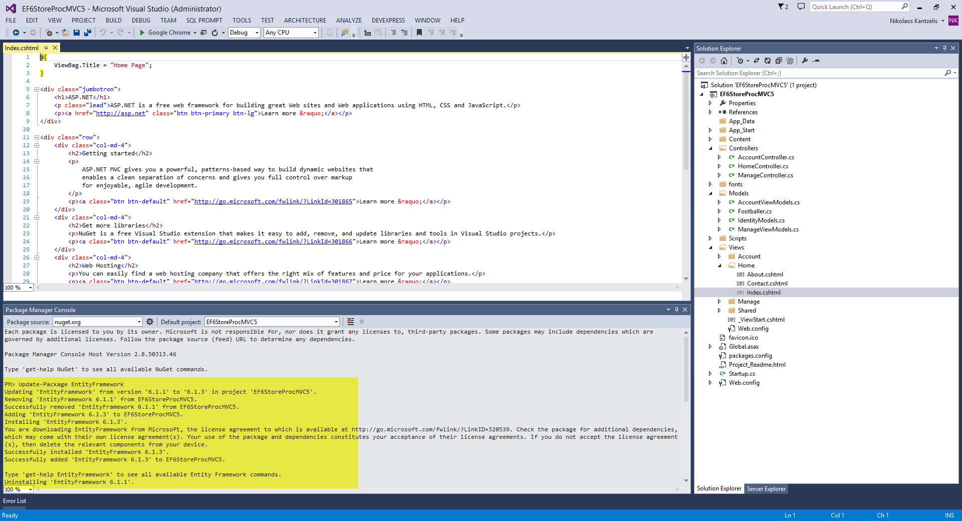 Nikolaos Kantzelis Asp Blog Using Stored Procedures In An Asp Mvc 5 0 Application
